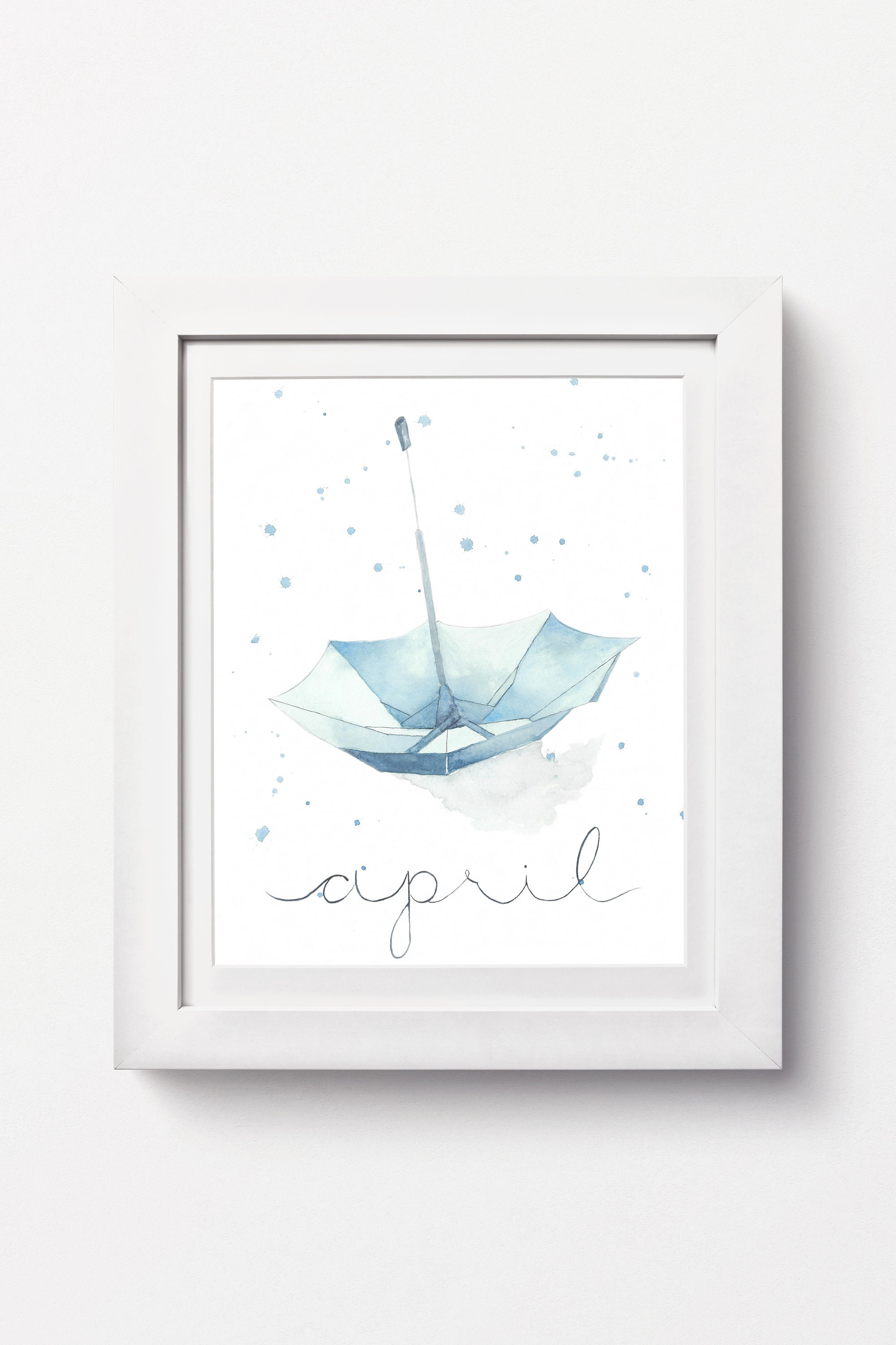 April Watercolor Print: April Rain Watercolor, Spring Watercolor ...