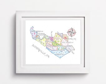 Somerville Map Print Somerville Map Poster Wall Art Ma City - Etsy
