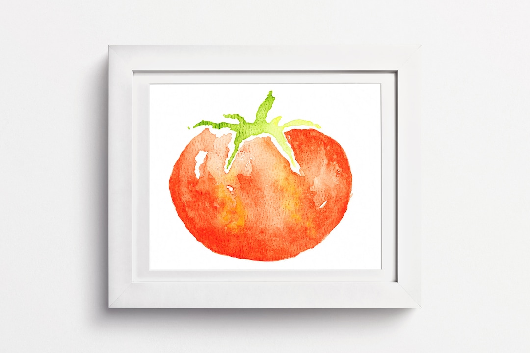 Tomato Watercolor Print: Art for Kitchen - Etsy
