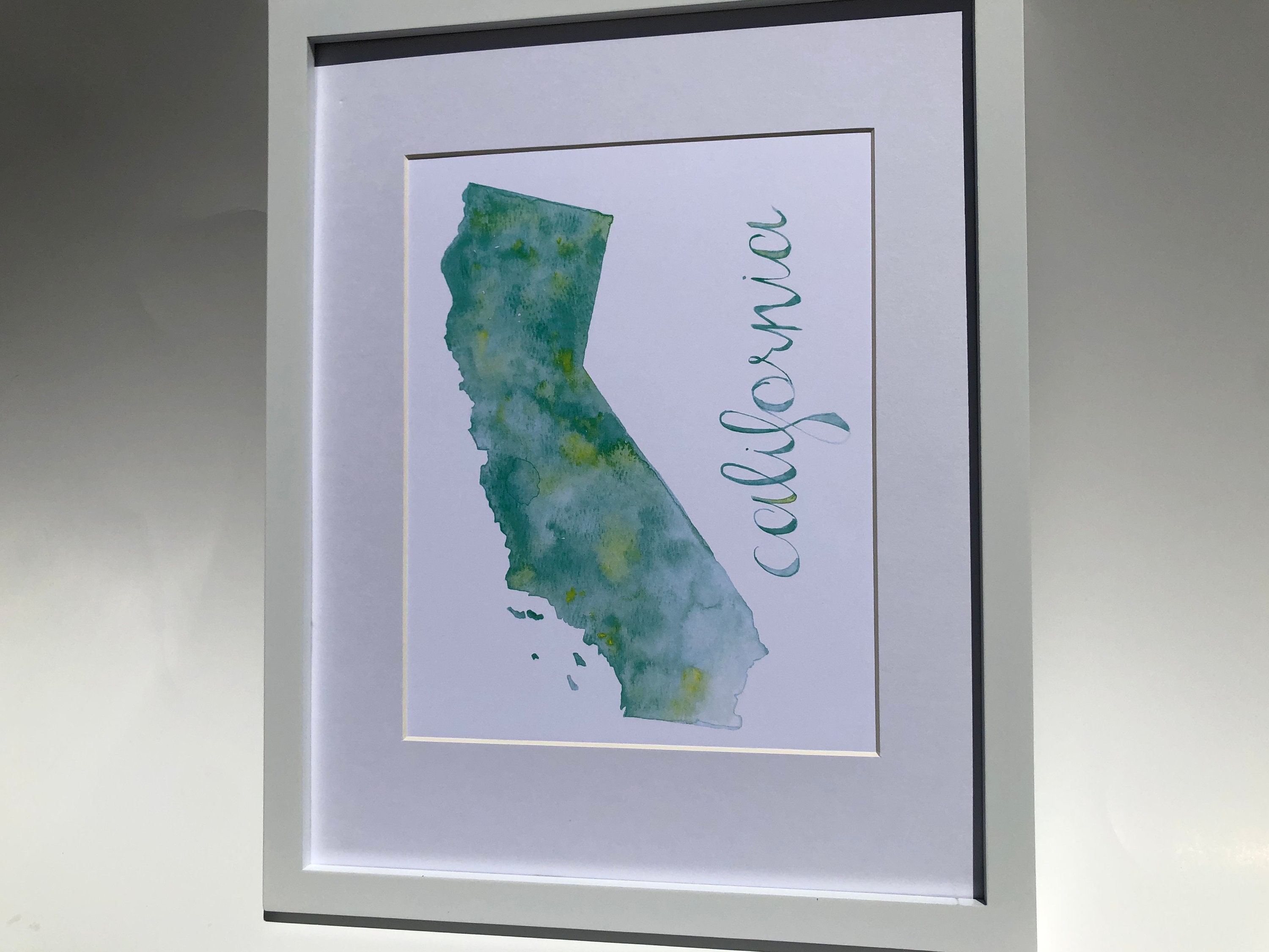 California Map: California Watercolor Map Any State Map Any - Etsy