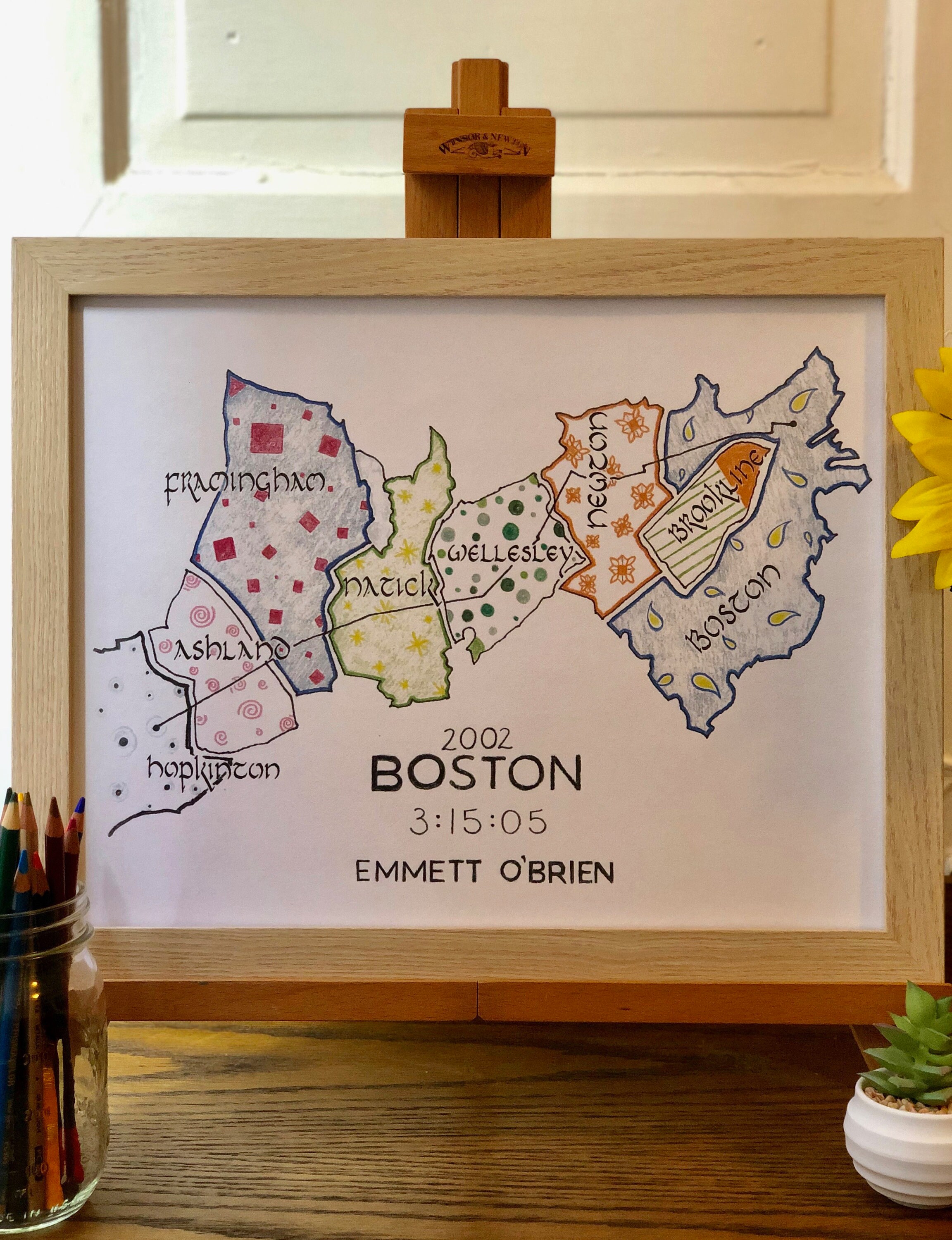 Boston Marathon 2021: Boston Marathon Map, Personalized Marathon Gift ...
