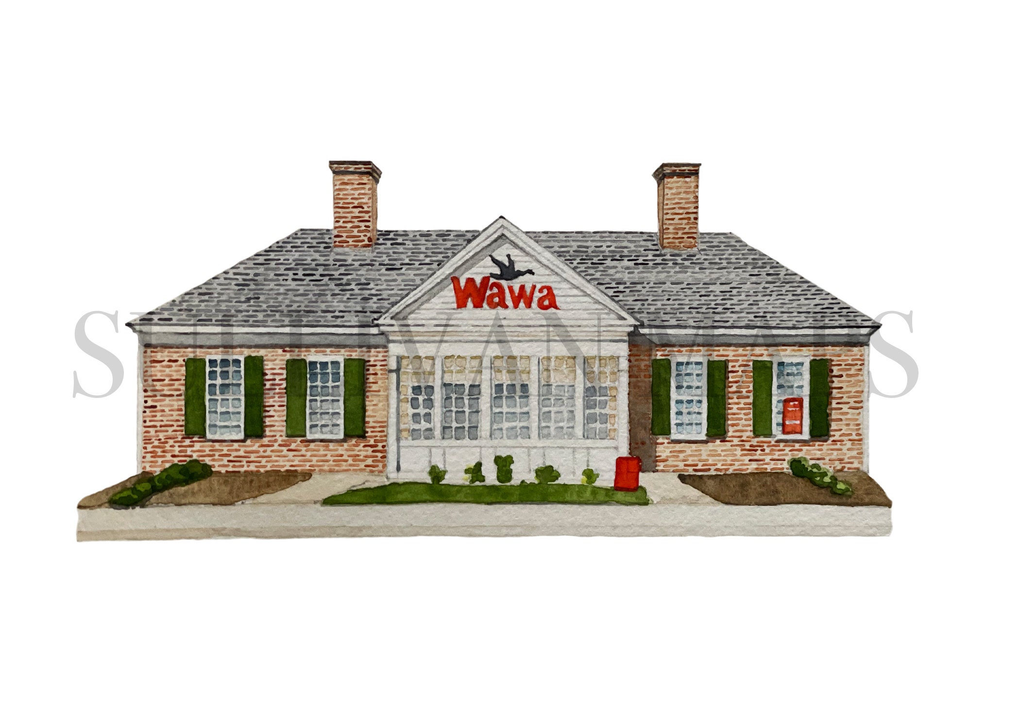 Wawa: Watercolor Wawa Painting, Custom Restaurant Art, Custom Art House ...