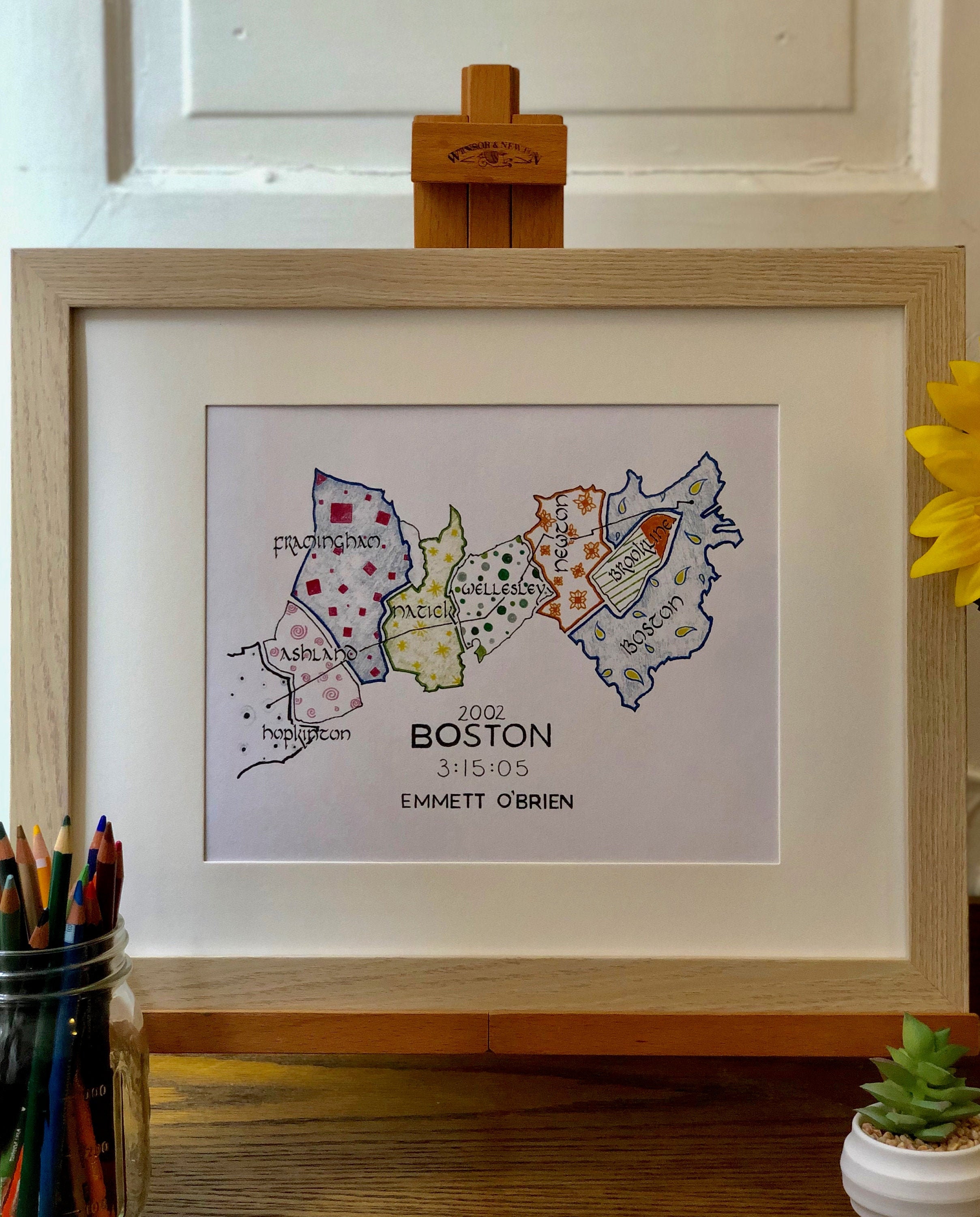 Boston Marathon 2021: Boston Marathon Map, Personalized Marathon Gift ...