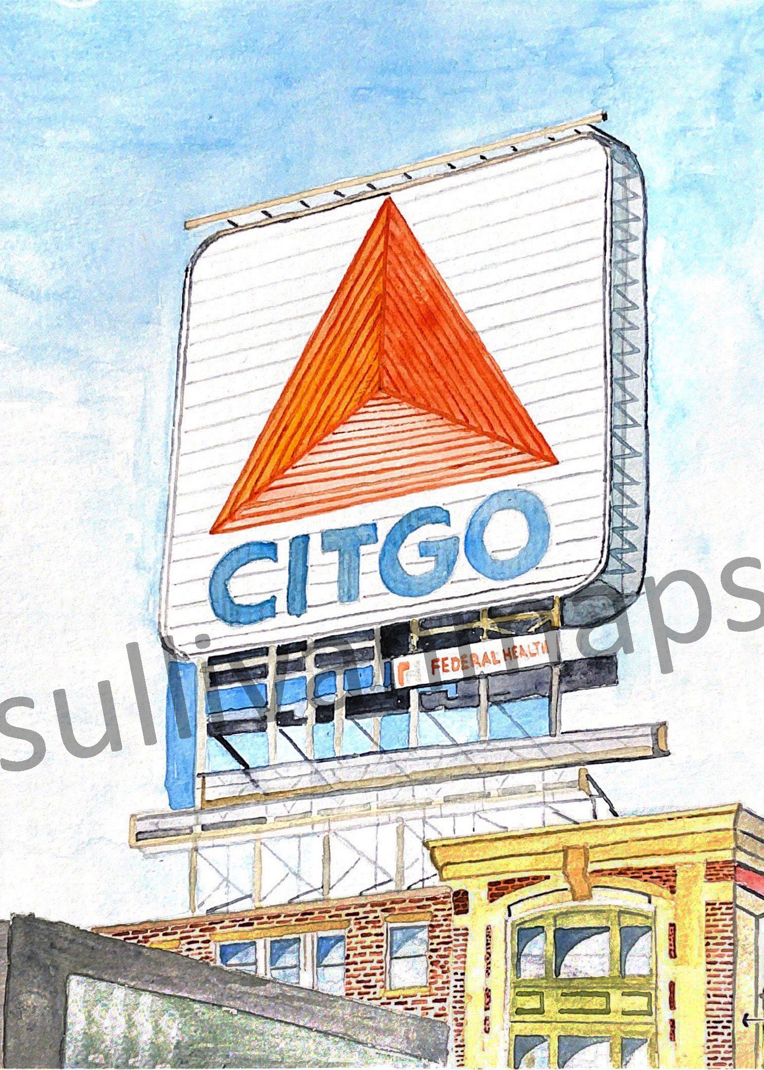 Citgo Sign Boston: Red Sox Citgo Sign Art, Boston Massachusetts Art ...