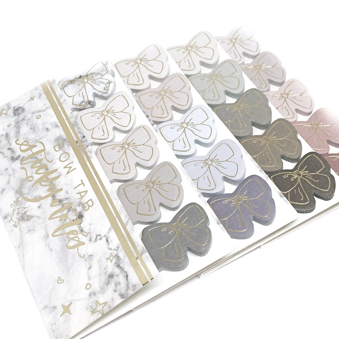 Bow Tab Sticky Note Booklet (foiled)-- Foil/bow/sticky Notes/page Flags ...