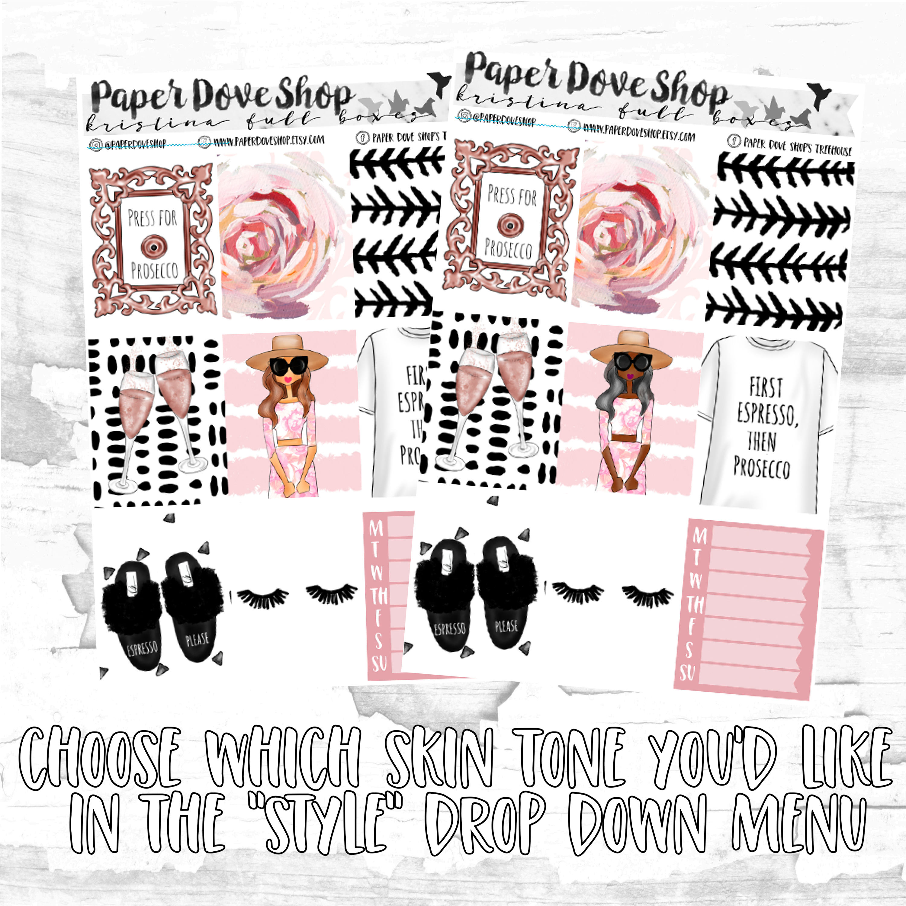 Kristina Mini Kit-- ECLP Vertical Kit, Decorative Stickers, Planner ...