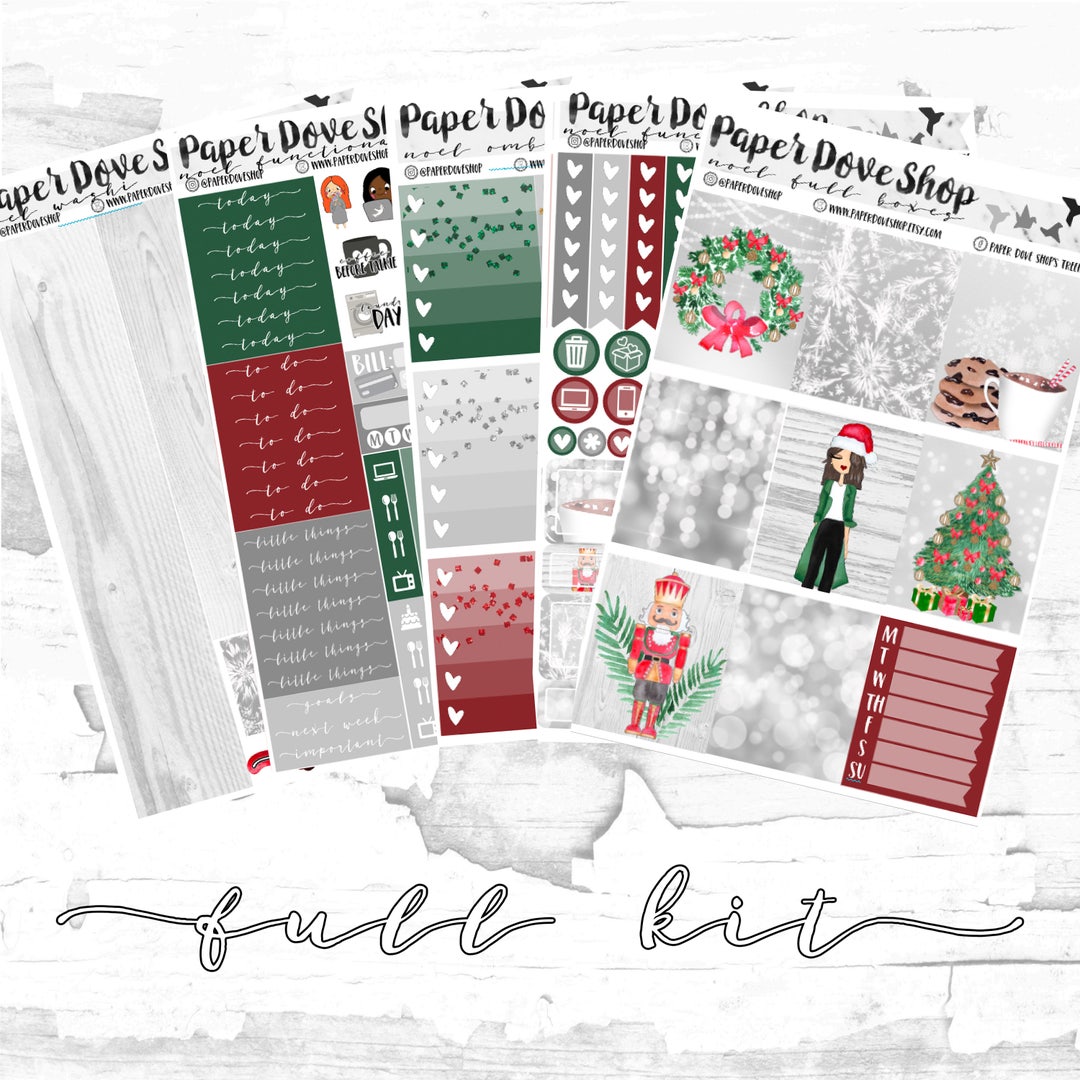 Noel Full Kit-- ECLP Vertical, Decorative Stickers, Planner Stickers ...