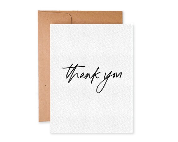 Thank You Card Minimal Card - Etsy