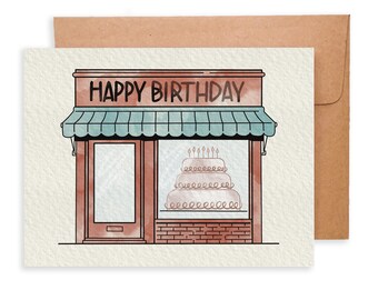 Storefront Happy Birthday Card - Etsy