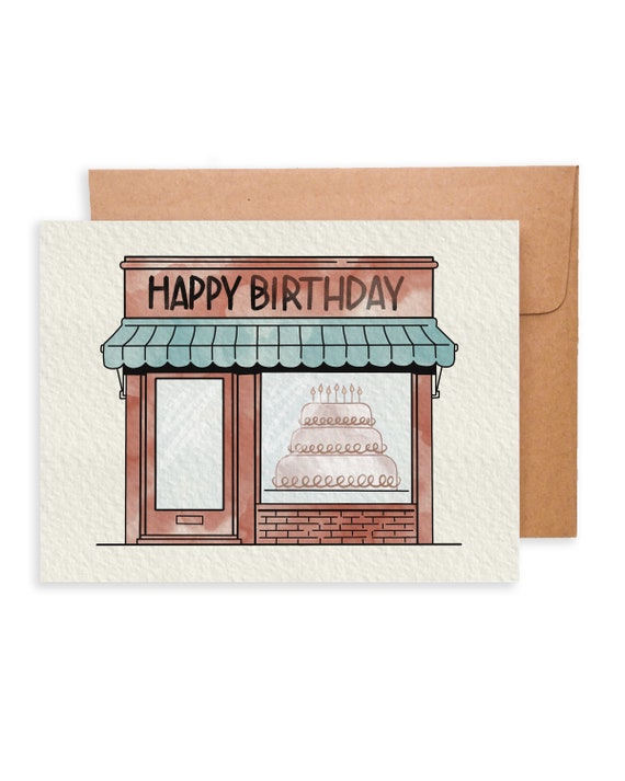 Storefront Happy Birthday Card - Etsy