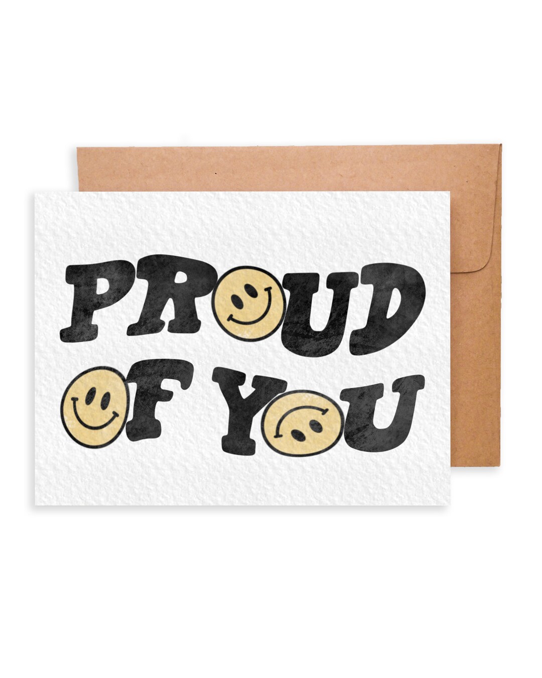 Proud of You | Smiley Face Card | 70s Vibe Card - Etsy