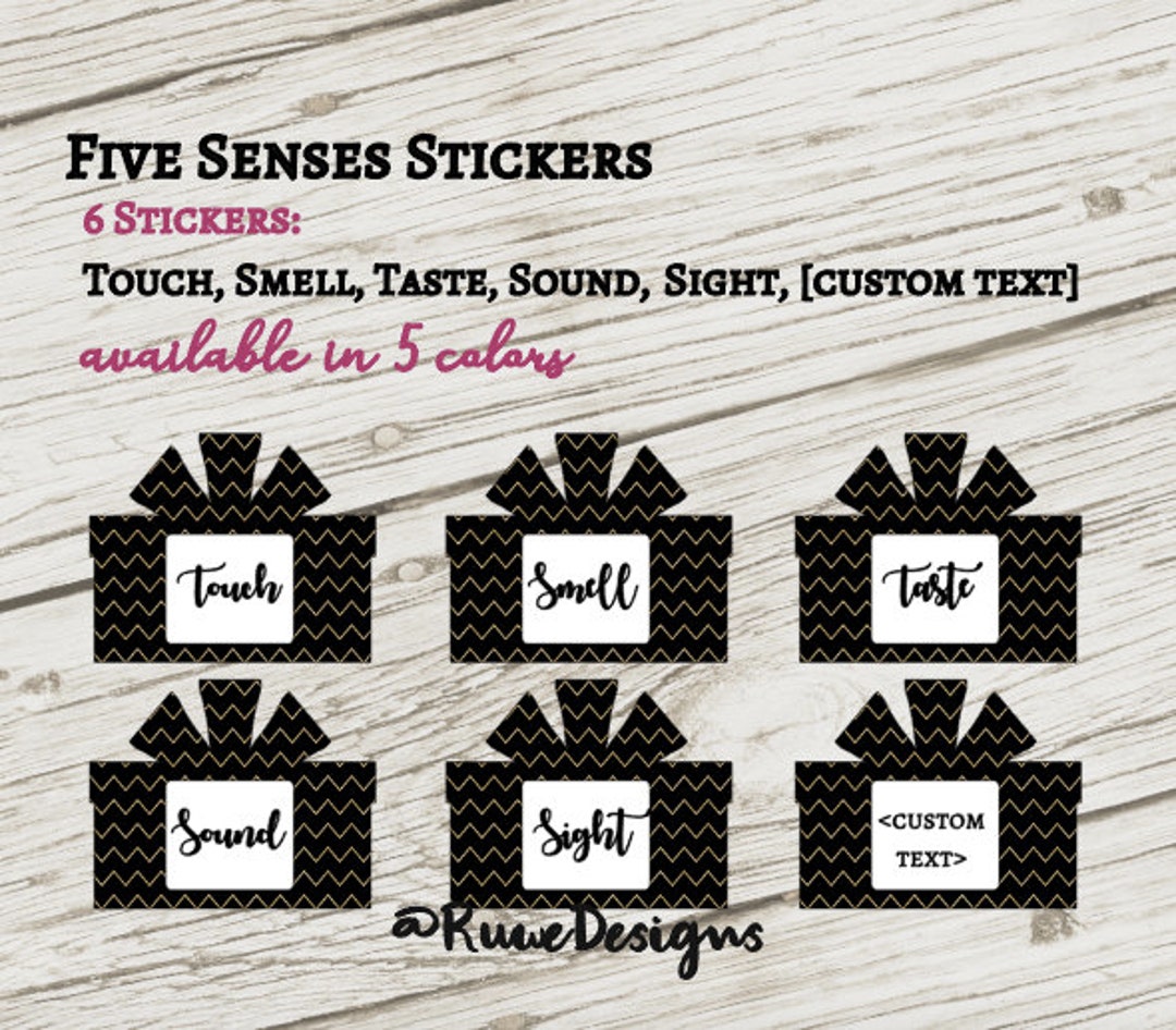 Custom Five Senses Gift Labels/stickers - Etsy