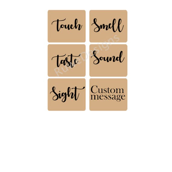 Custom Five senses gift labels/stickers | Etsy