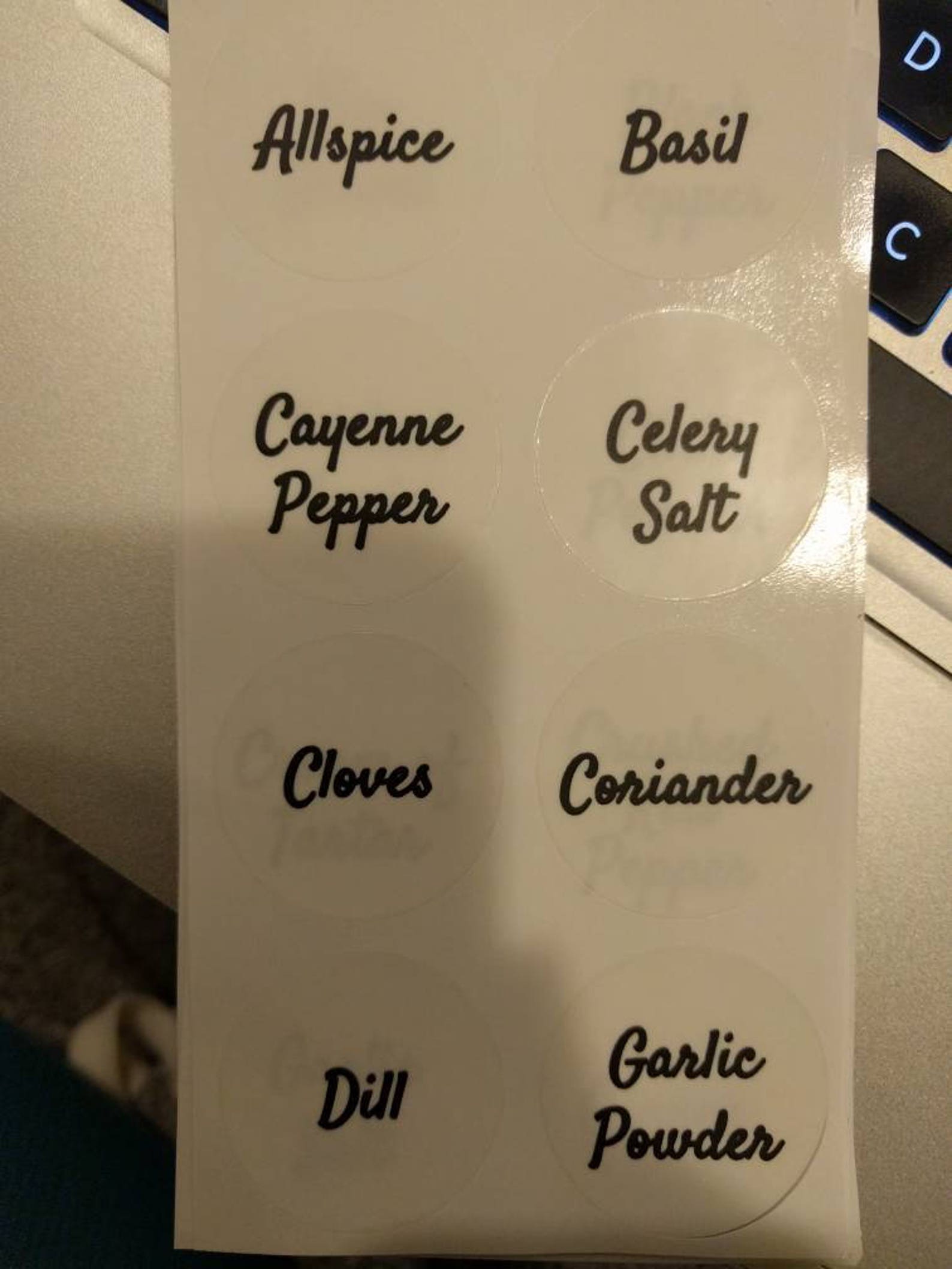 Round Clear Spice Labels 1.25 Diameter Labels Set of | Etsy