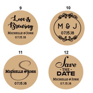 Custom Kraft Round Wedding Labels/stickers - 1.5" or 2" - Etsy