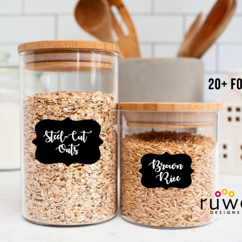 Set of 8 Custom Chalkboard Pantry Labels - Etsy