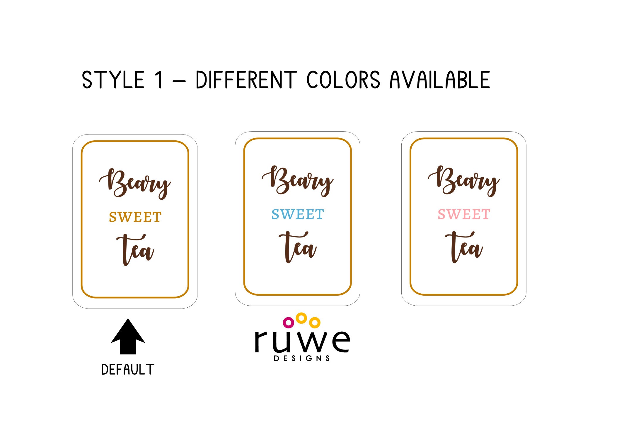 Custom 'beary Sweet Tea' Labels - Etsy