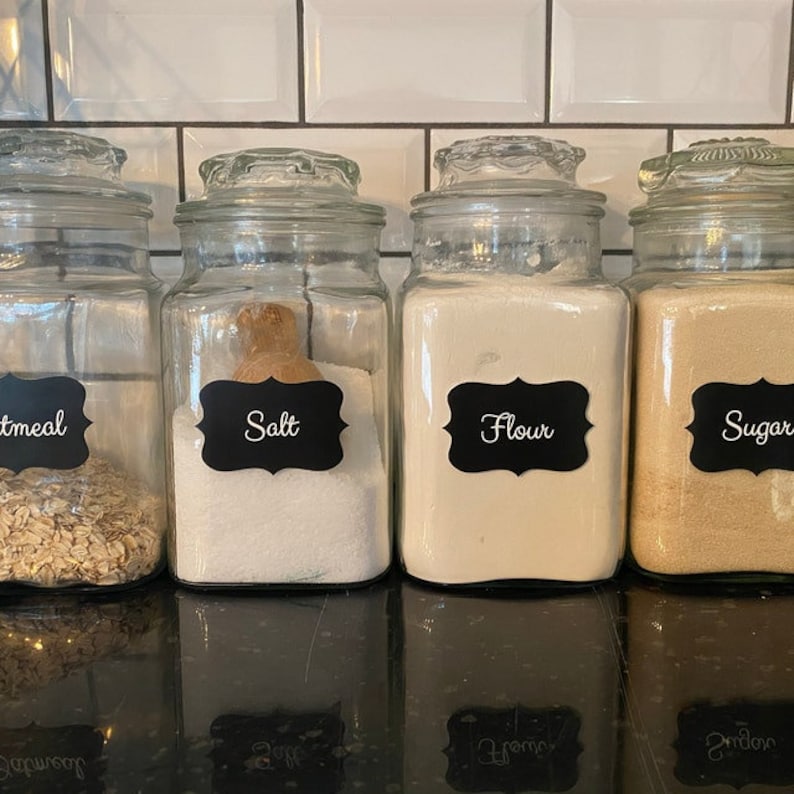 Set of 8 Custom Chalkboard Pantry Labels | Etsy