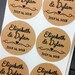 Custom Kraft Round Wedding Labels/stickers - 1.5" or 2" - Etsy
