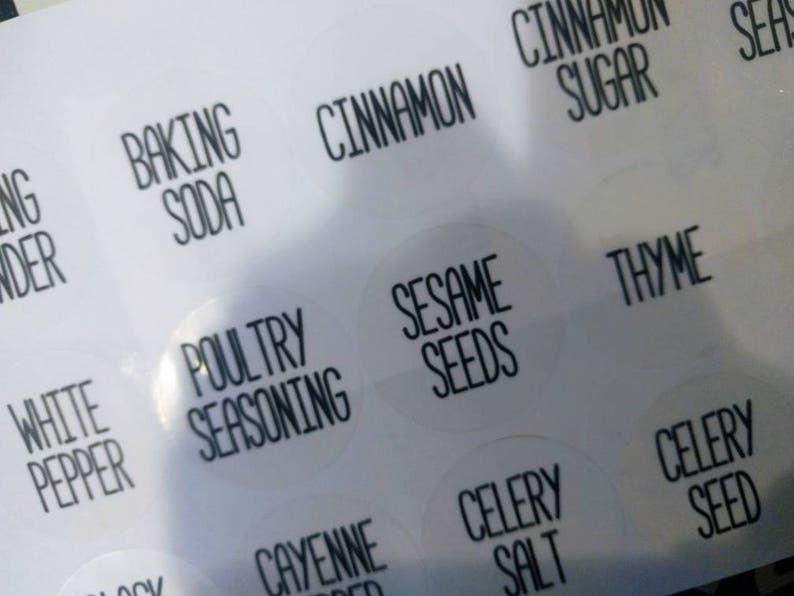 Set of Customized Round Clear Spice Labels 1 or | Etsy