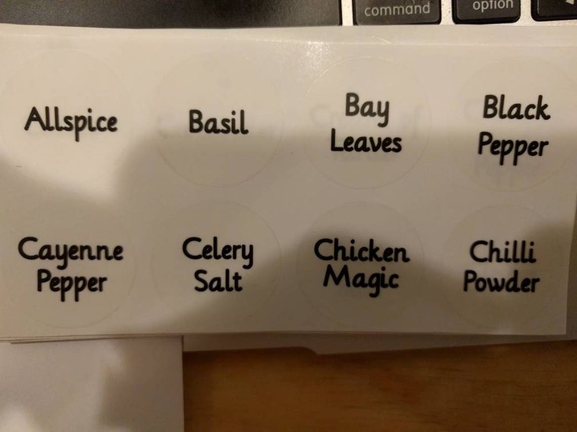 Set of Customized Round Clear Spice Labels 1 or | Etsy