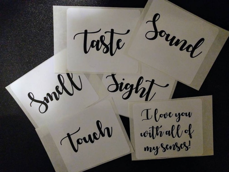 Custom Five senses gift labels/stickers | Etsy