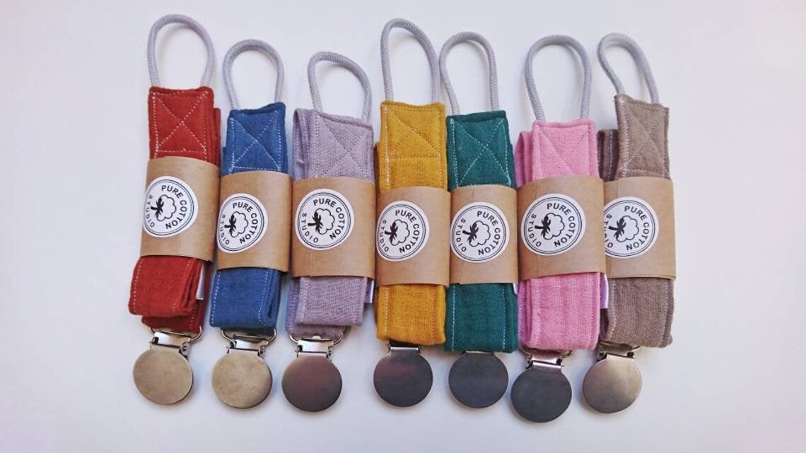Minimalist Pacifier Clip Natural Linen Soother Holder Gift - Etsy