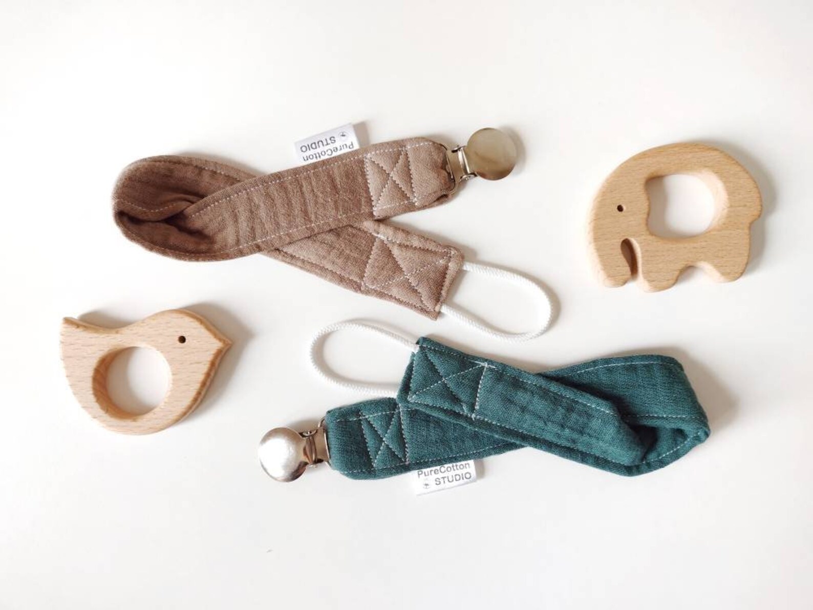 Minimalist Pacifier Clip Natural Linen Soother Holder Gift - Etsy