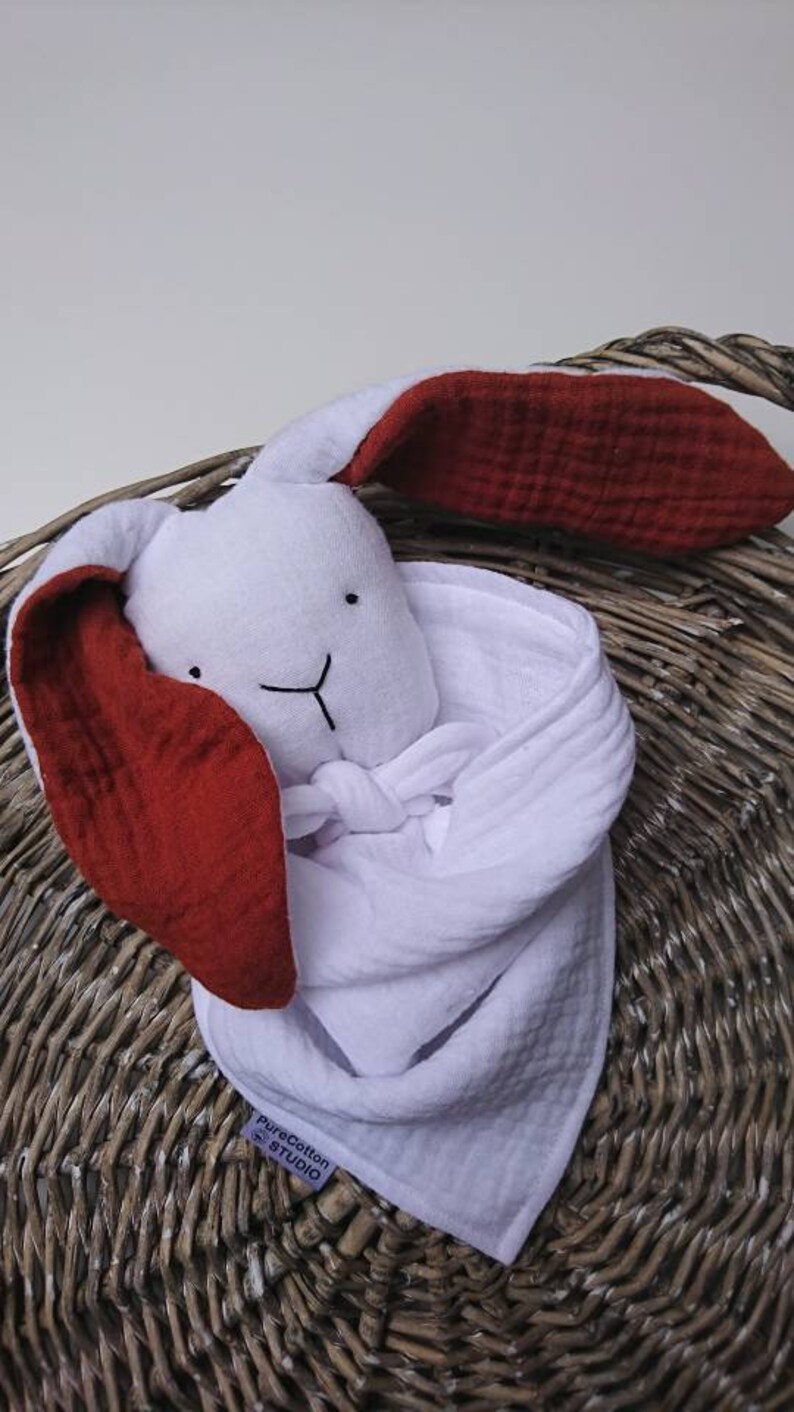 Cuddly Bunny Lovey for Baby First Toy for Newborns Muslin | Etsy UK