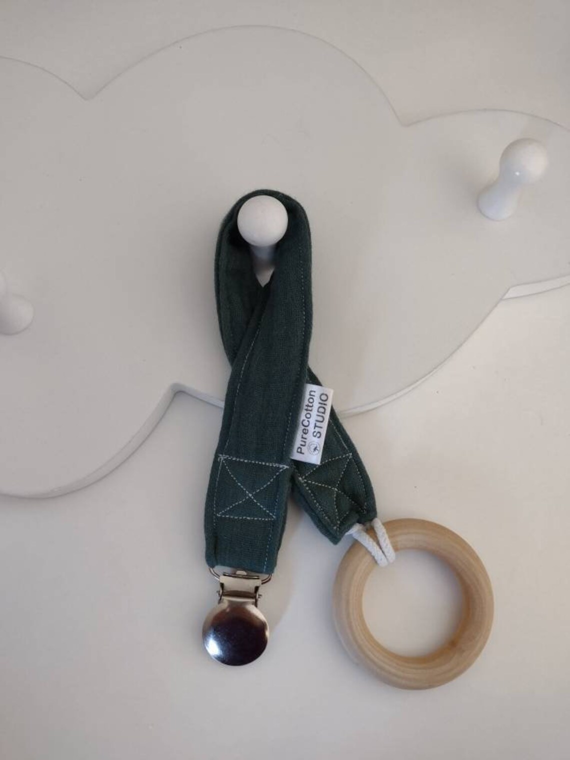 Minimalist Pacifier Clip Natural Linen Soother Holder Gift - Etsy