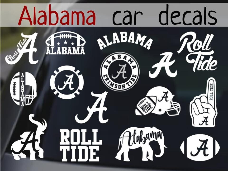 Alabama Roll Tide Football Vinyl Car Decals!! Bama Stickers! - Etsy