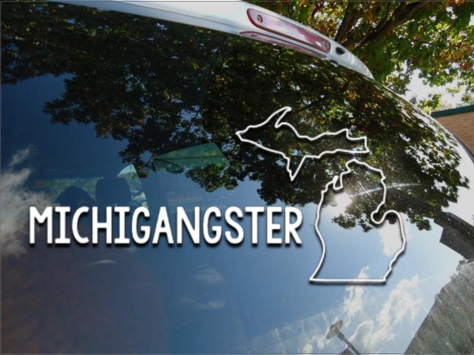 Michigangster Car Decal - Michigan, Michigangsta Bumper Sticker, Laptop ...