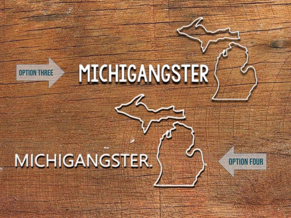 Michigangster Car Decal - Michigan, Michigangsta Bumper Sticker, Laptop ...