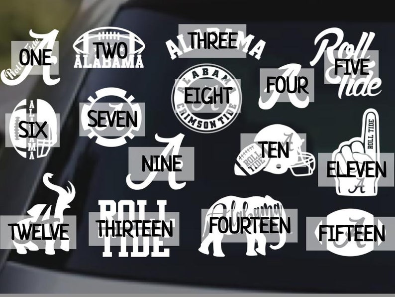Alabama Roll Tide Football Vinyl Car Decals!! Bama Stickers! - Etsy