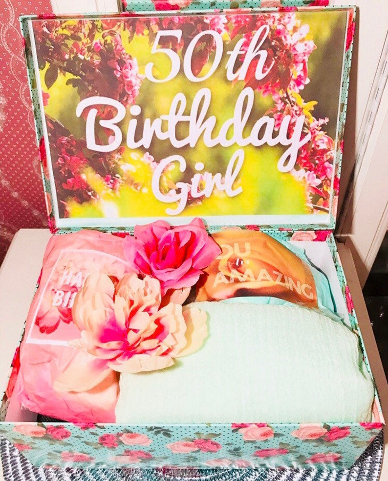 Personalized 50th Birthday Gift Box: Handmade Mystery Items - Etsy