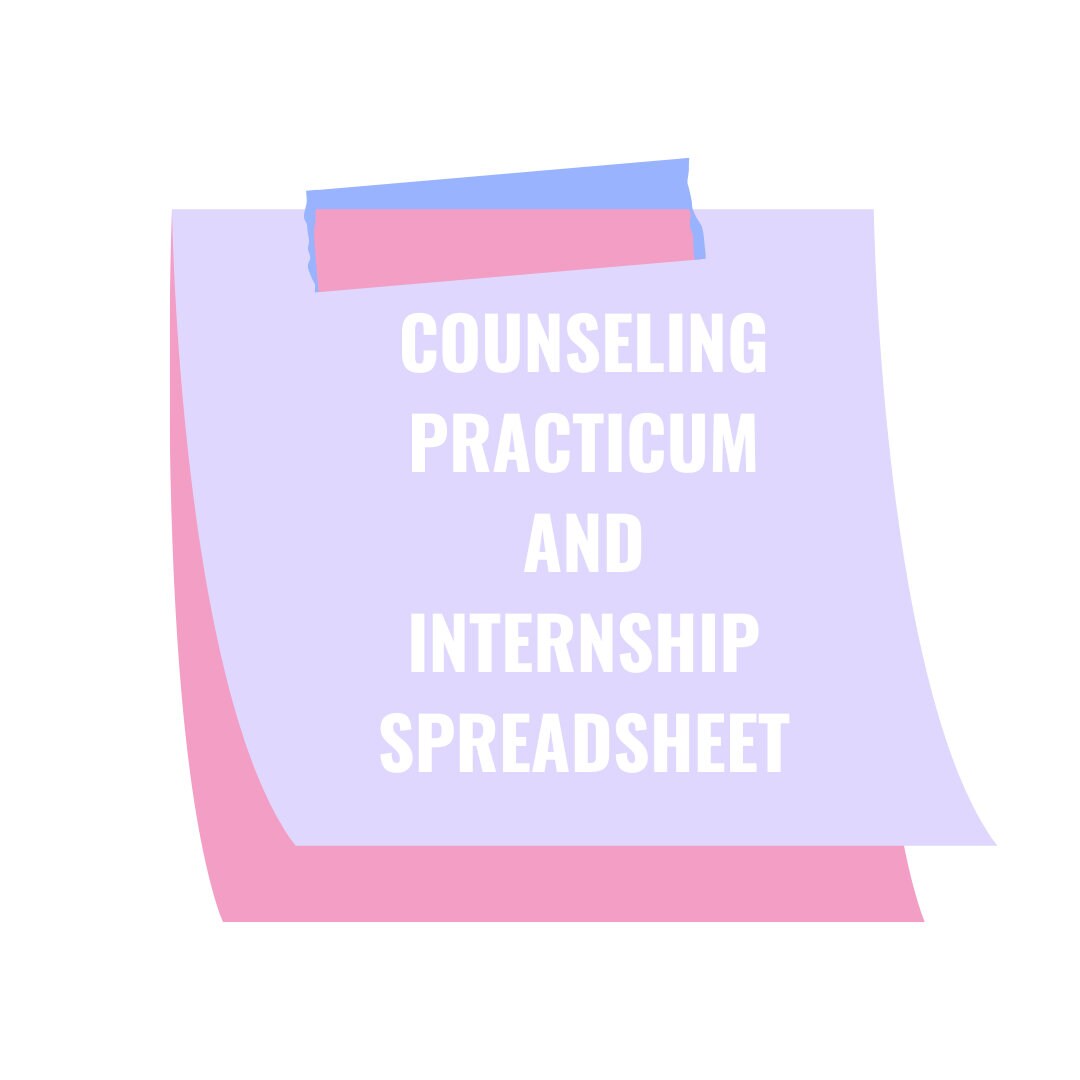 Counseling Practicum and Internship Hour Spreadsheet - Etsy