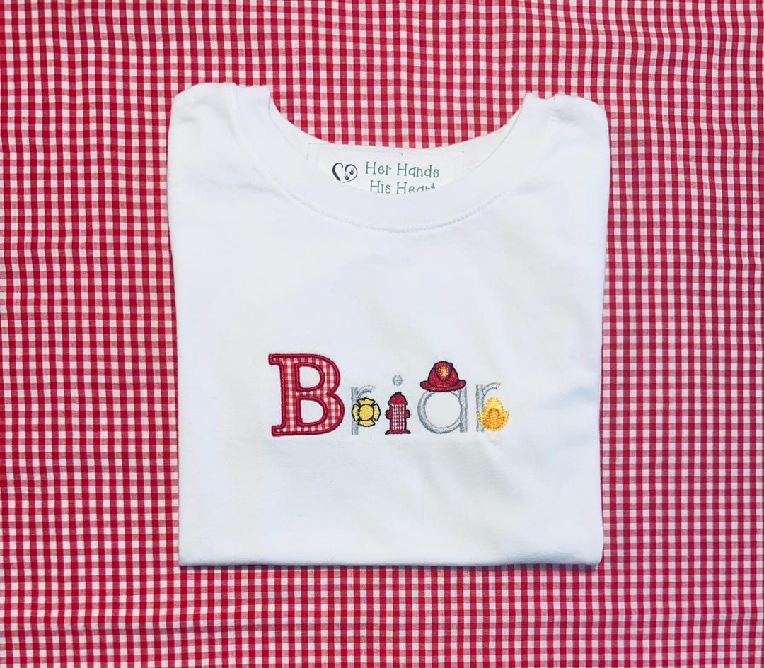 FIREHOUSE Font Name Toddler and Kids Embroidered Personalized T-shirt ...