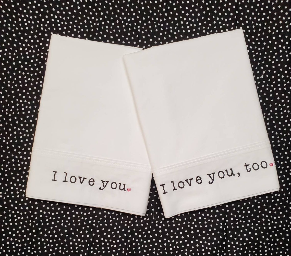 Pair of 'i Love You' Pillowcases - Etsy