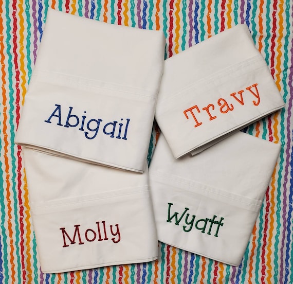 Personalized Embroidered Pillowcase - Etsy