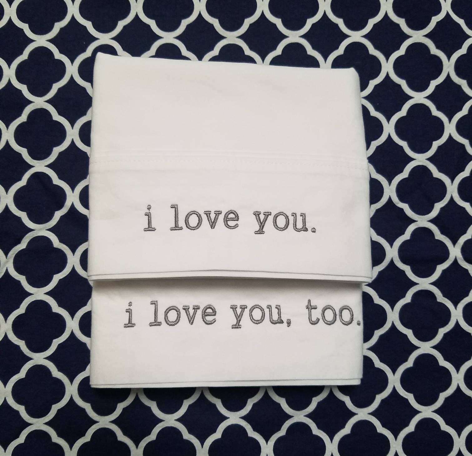 Pair of 'i Love You' Pillowcases - Etsy