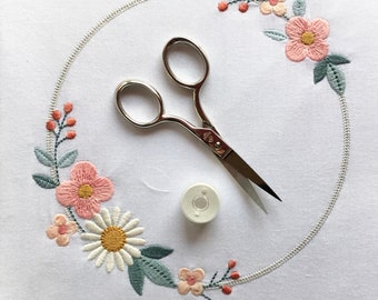 Flower Circle Embroidery Design | Etsy