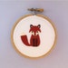 Cute little fox machine embroidery design. Mini filled | Etsy
