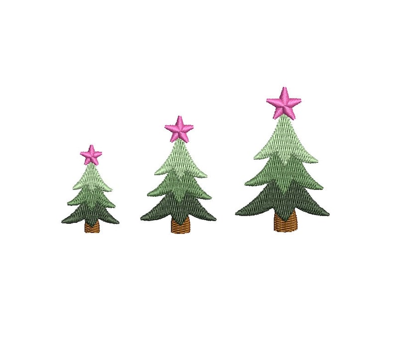 Mini Christmas Tree Machine Embroidery Design. 3 Sizes. - Etsy