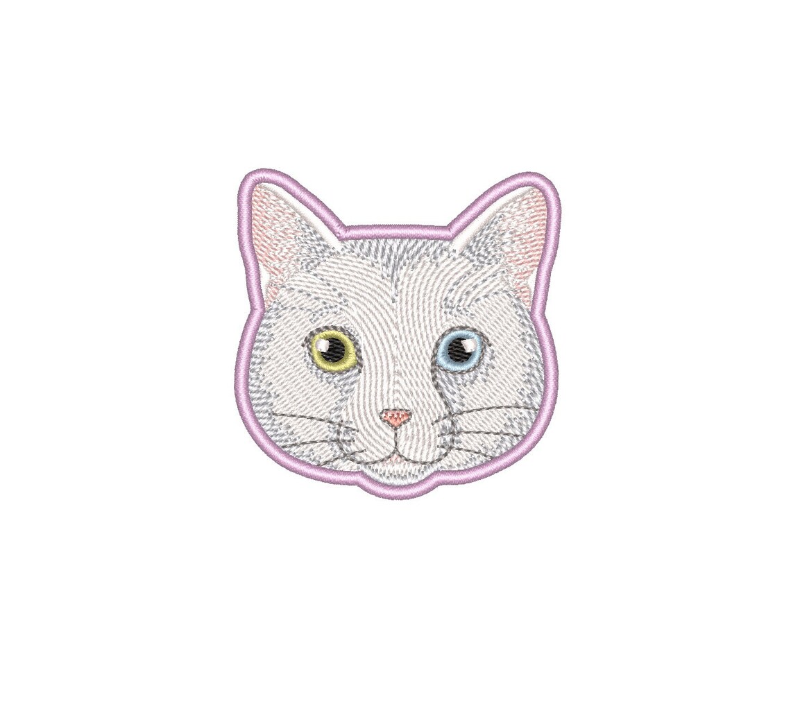 Machine embroidery design Cat faces patch Kitten patch | Etsy
