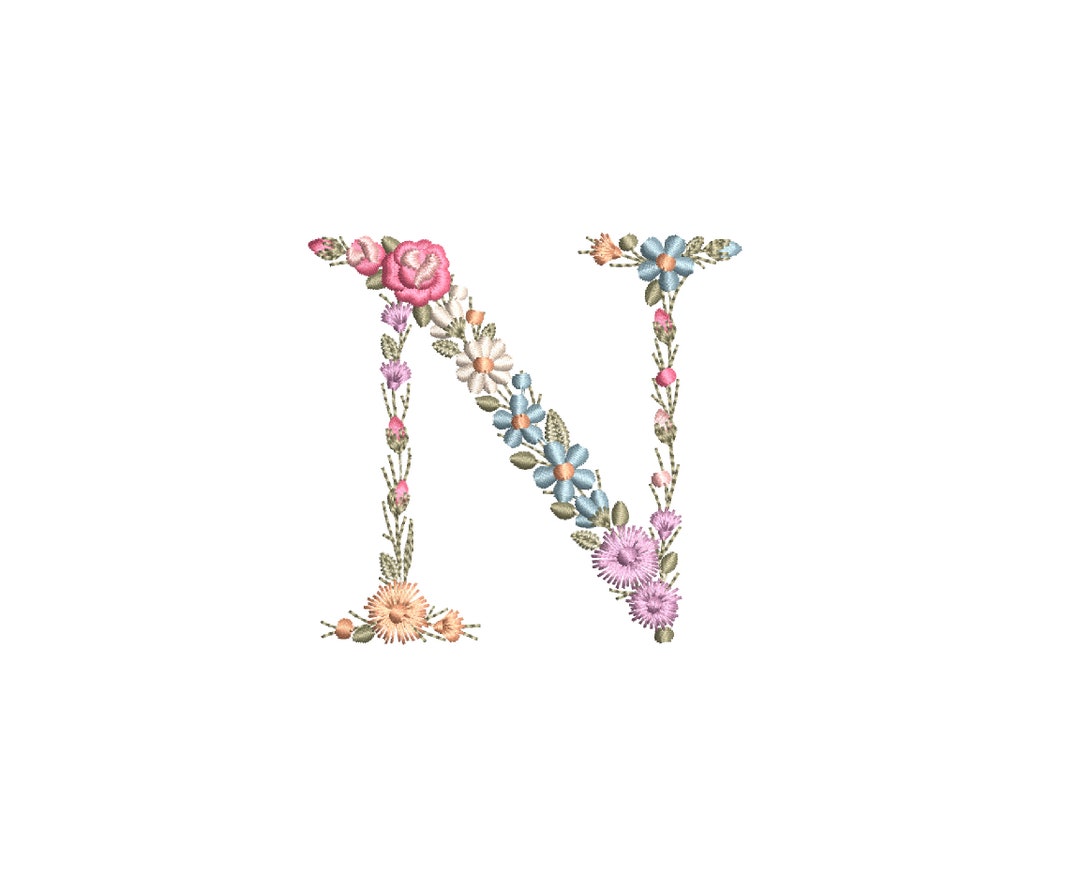 Machine Embroidery LETTER N Uppercase 3/75 Cm Dainty - Etsy