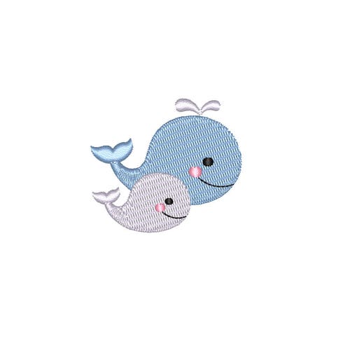 Mini Whales Small Filled Machine Embroidery Design. 3 Sizes | Etsy
