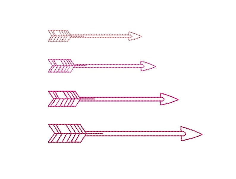 Arrow - Redwork Machine Embroidery Design. Small Arrows Linework ...