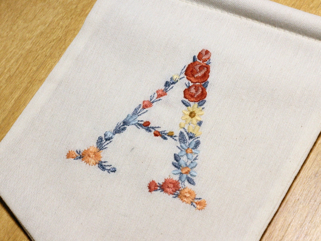 Machine Embroidery LETTER A Uppercase 3"/7,5 Cm Dainty Floral Font ...