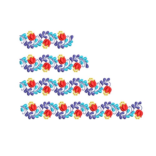 Folk Flowers Border Machine Embroidery Design. Floral Border - Etsy