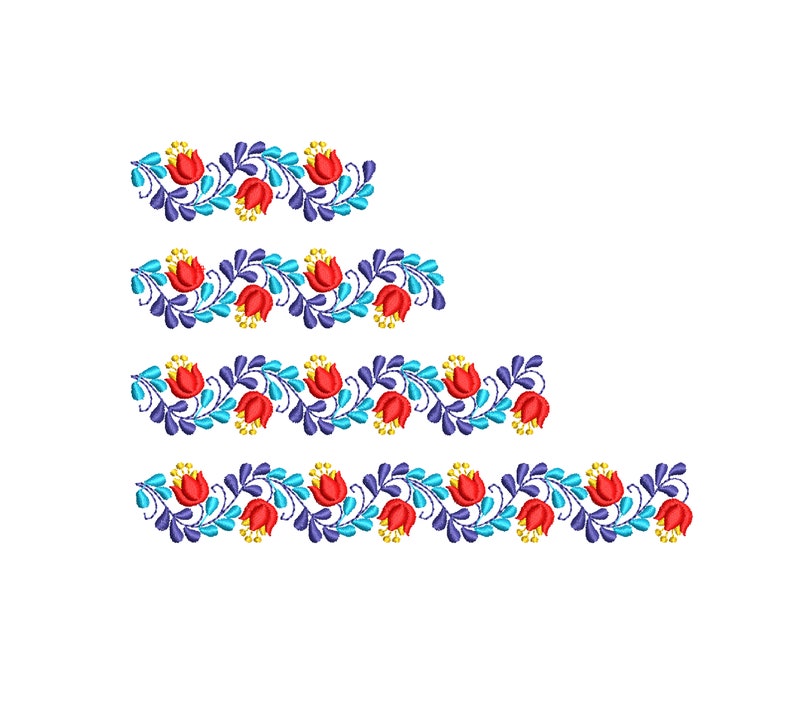 Guarda de flores matriz de bordado a máquina estilo Folk. 4 - Etsy España